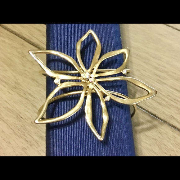 Jewelry | Lotus Rhinestone Cuff Bracelet | Poshmark